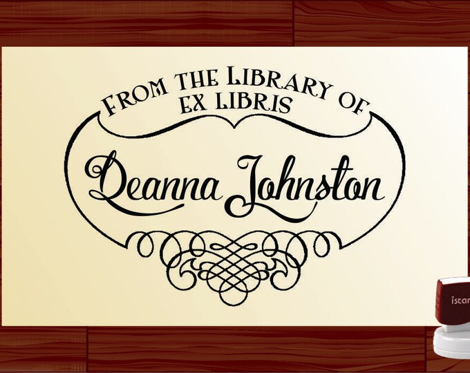 Ex Libris Stamp Custom Book Stamp Personal Library Stamp Rubber Stamp ...