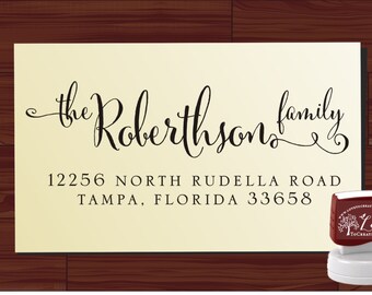 Calligraphy Handwriting Script Custom Return Address Stamp Personalized ...
