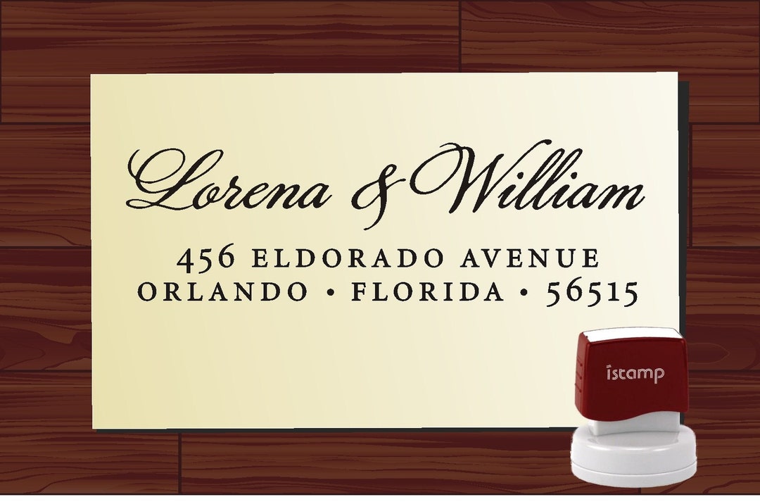 Custom Address Stamp - Return Address Stamp Self Inking - Calligraphy ...