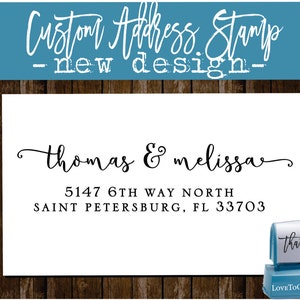Custom Address Stamp - Custom Calligraphy Stamp - Handwriting Script ...