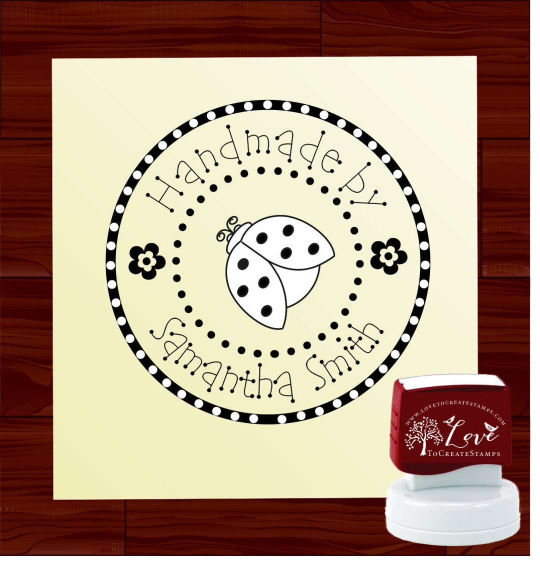 Lady Bug Custom Handmade by Stamp SELF INKING / Branding Stamp ...