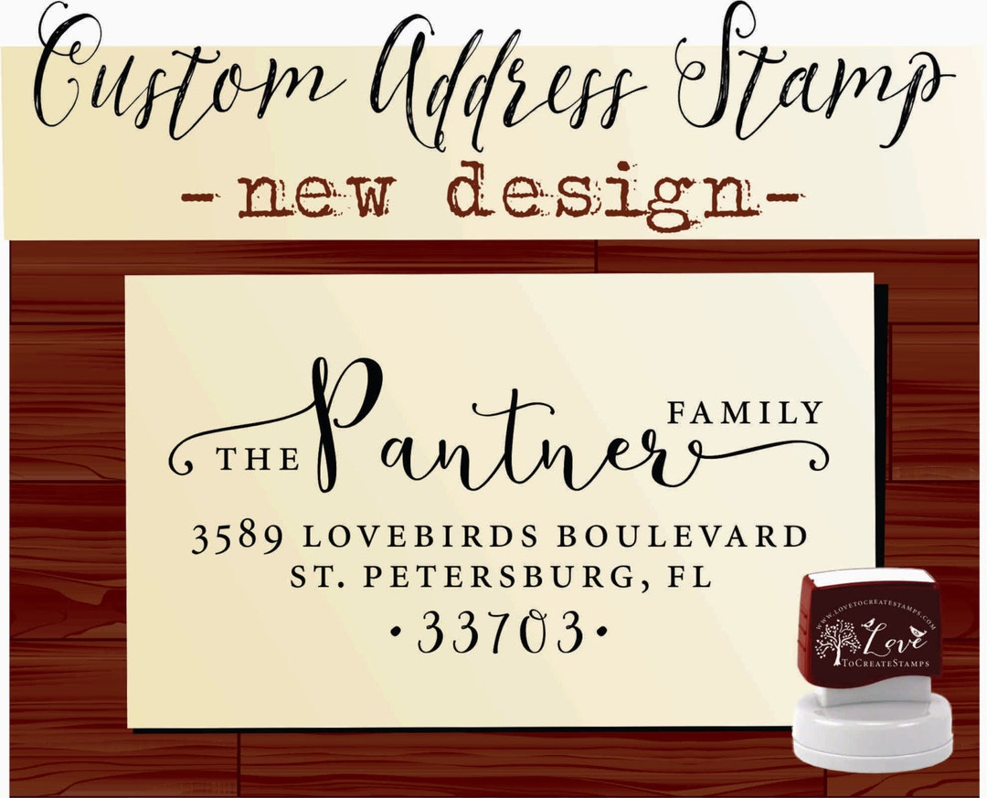 Calligraphy Handwriting Script Custom Return Address Stamp Personalized ...