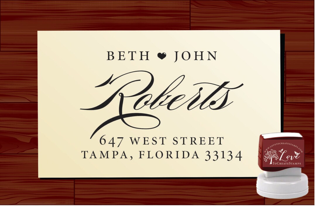 Custom Address Stamp - Self - Inking Return Address Rubber Stamp - STYLE 1130- Personalized ...