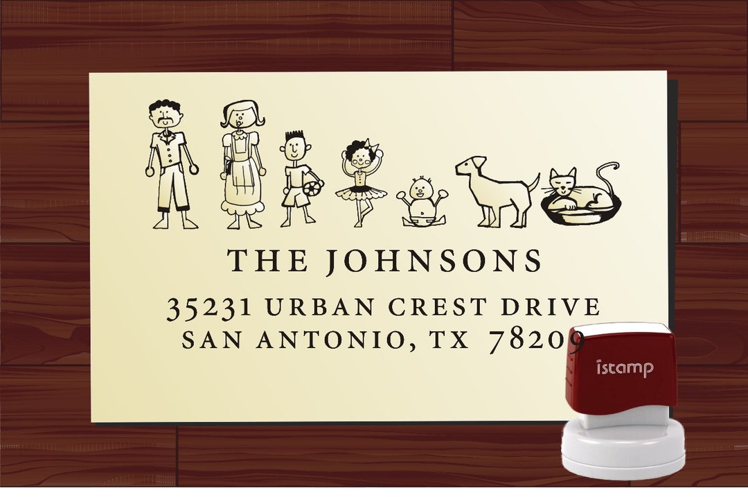 Stick Family ADDRESS STAMP Self Inking Custom Return Address Family ...