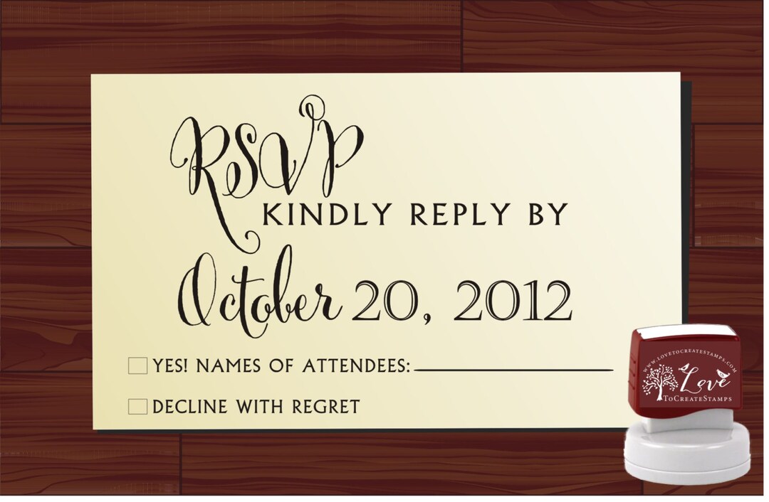 RSVP Modern Design Calligraphy Handwriting Script Font Self Inking ...