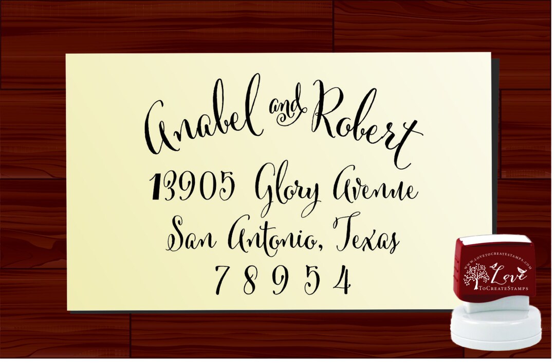 Address Stamp Calligraphy Handwriting Script Custom Return - Etsy