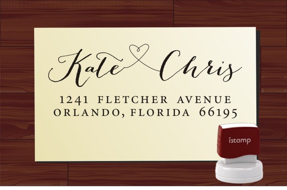Calligraphy Handwriting Script Custom Return Address Stamp | Etsy