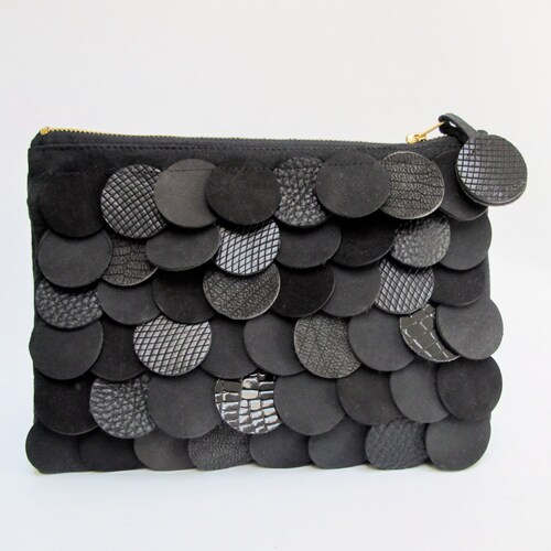Geometric Leather Bag With Black Scales - Etsy