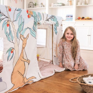 Australian Bush Table Tent, Kids Fabric Cubby House, Wildlife Play Tent ...
