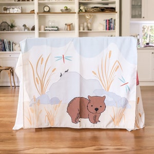 Australian Bush Table Tent, Kids Fabric Cubby House, Wildlife Play Tent ...