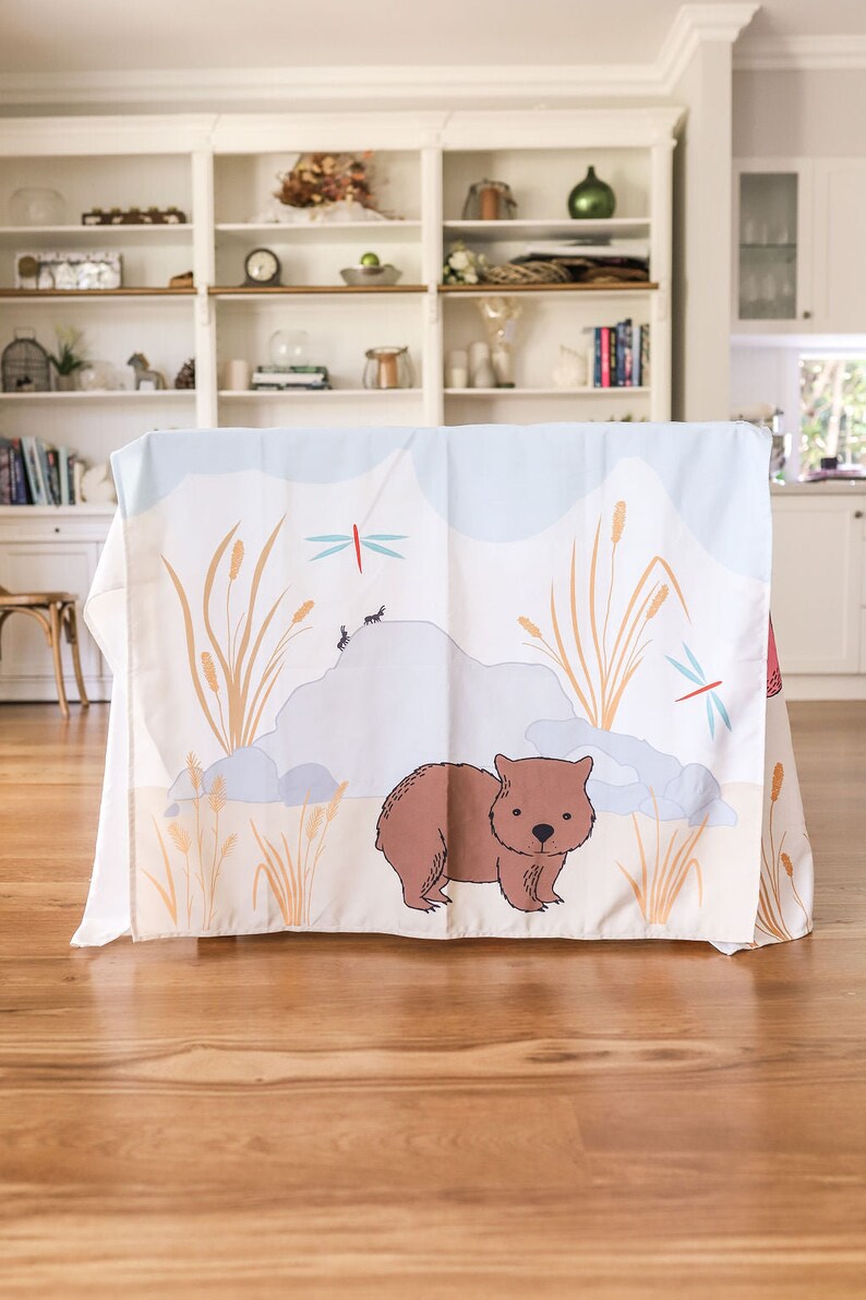Australian Bush Table Tent, Kids Fabric Cubby House, Wildlife Play Tent ...