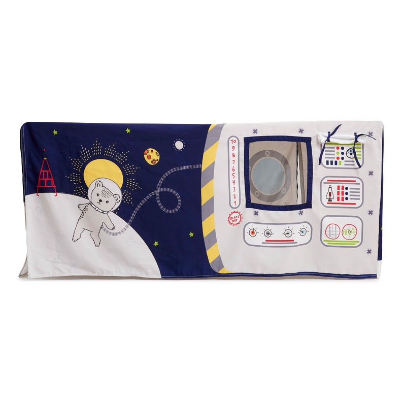 Space Station Table Tent, Kids Rocket Ship Playhouse, Fabric Cubby ...