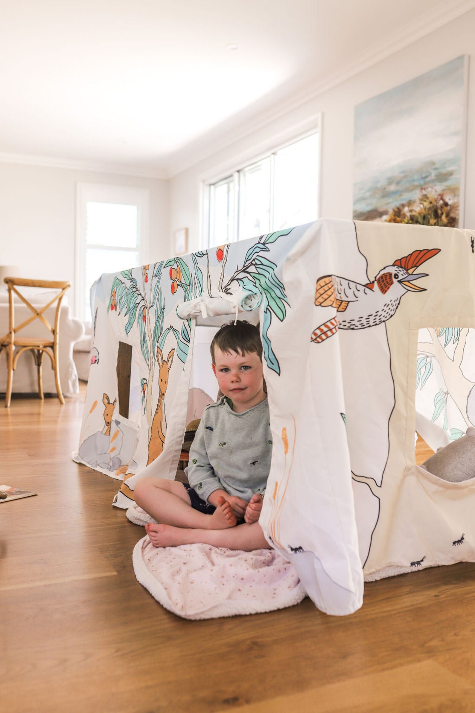 Australian Bush Table Tent, Kids Fabric Cubby House, Wildlife Play Tent ...