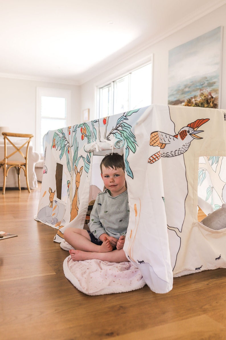 Australian Bush Table Tent, Kids Fabric Cubby House, Wildlife Play Tent ...