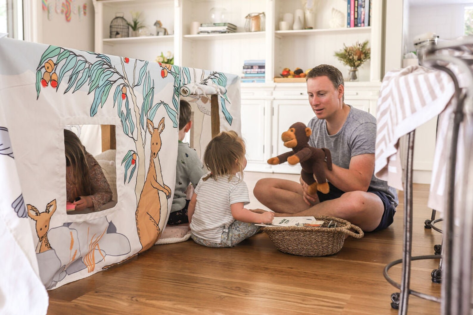 Australian Bush Table Tent, Kids Fabric Cubby House, Wildlife Play Tent ...