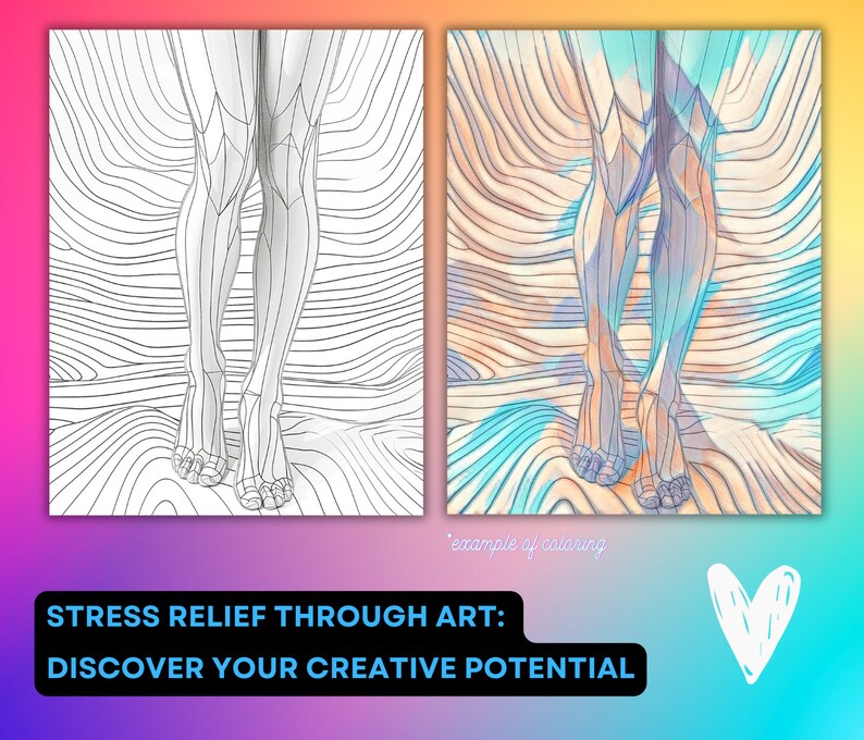 Abstract Legs and Feet Coloring Pages Anti-stress and Relaxation ...