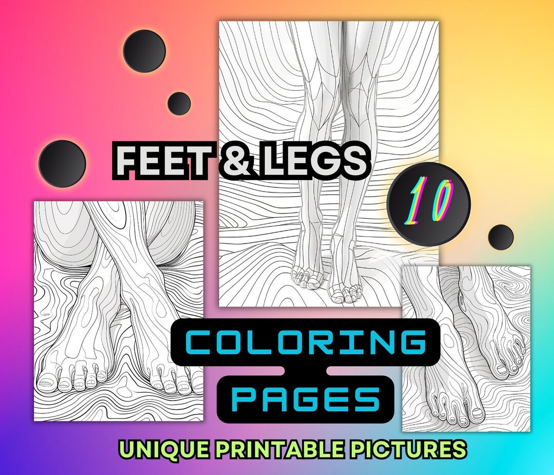 Abstract Feet & Legs Coloring Pages: 10 Printable Designs (PDF) - Etsy