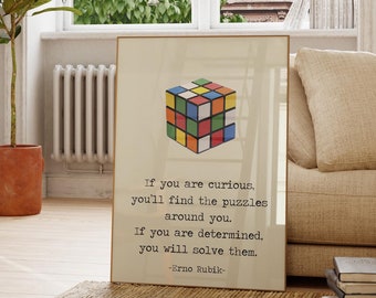 Rubics Cube Print. Scandinavian Poster. Rubik's Wall Art. Modern Home ...