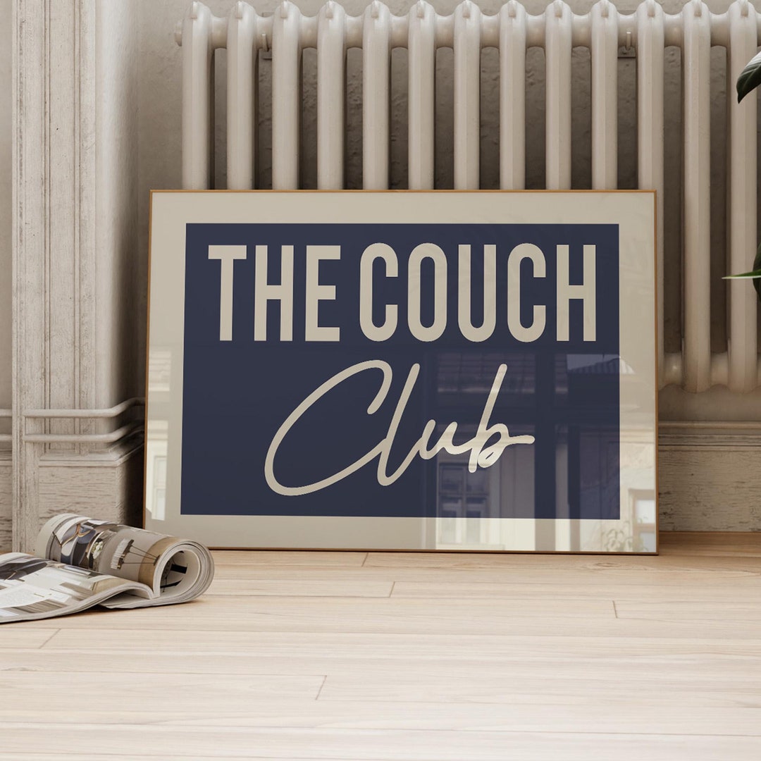The Couch Club Print Digital Download Trendy Typography Wall Art ...