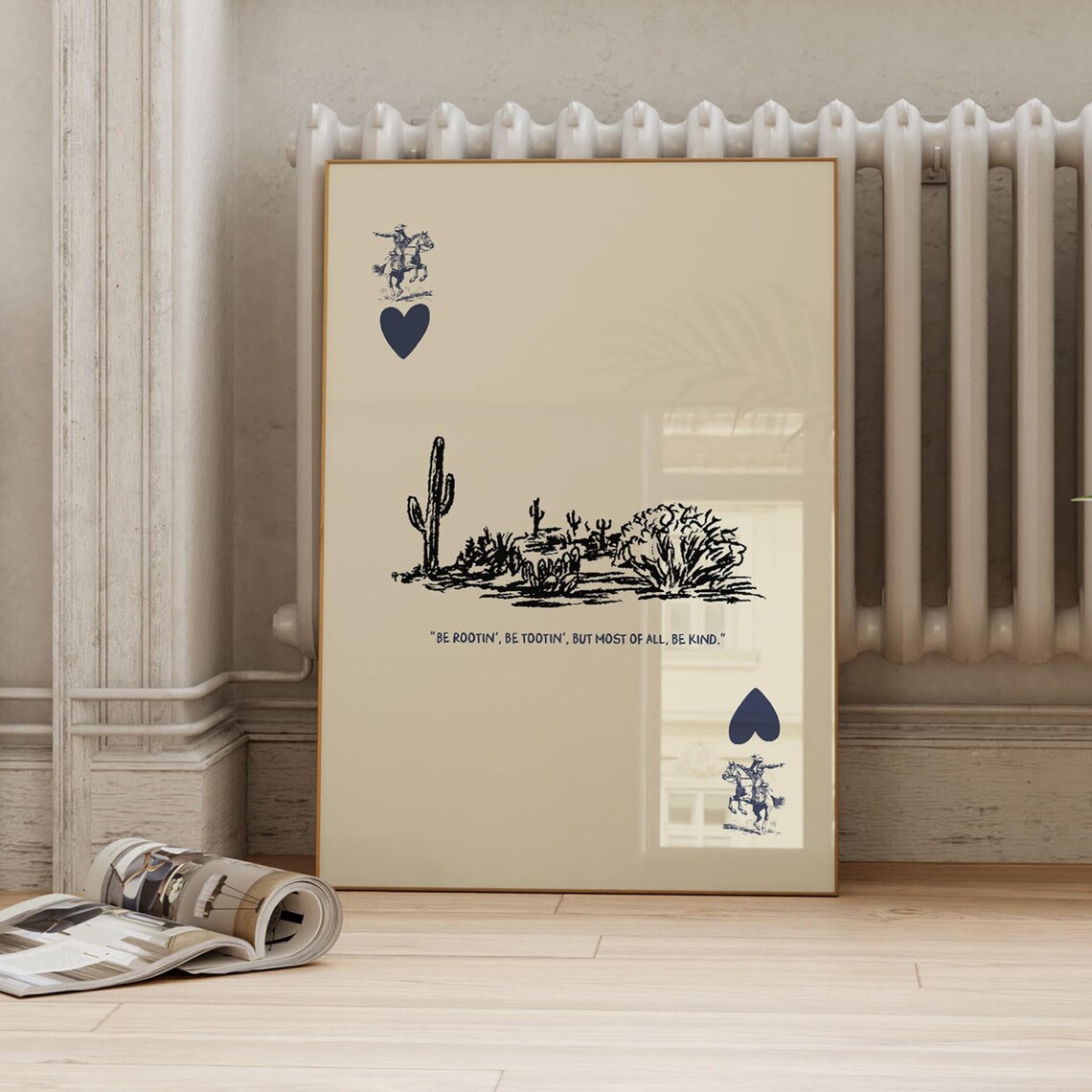 Vintage Ace of Hearts Cowboy Art Print: Retro Western Decor (digital ...