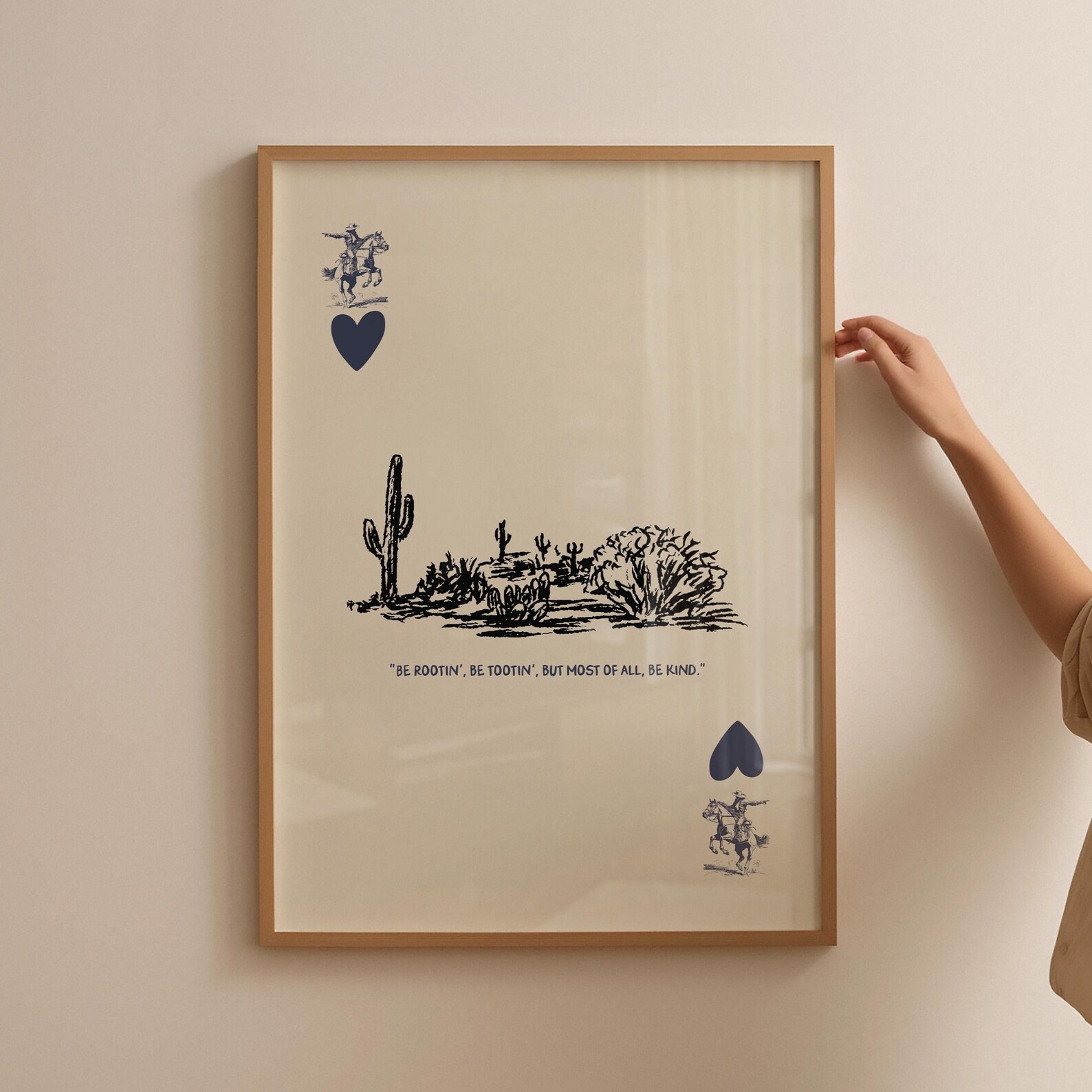 Vintage Ace of Hearts Cowboy Art Print: Retro Western Decor (digital ...