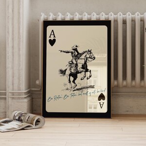 Vintage Cowboy Playing Card Poster: Retro Western Wall Art (digital ...