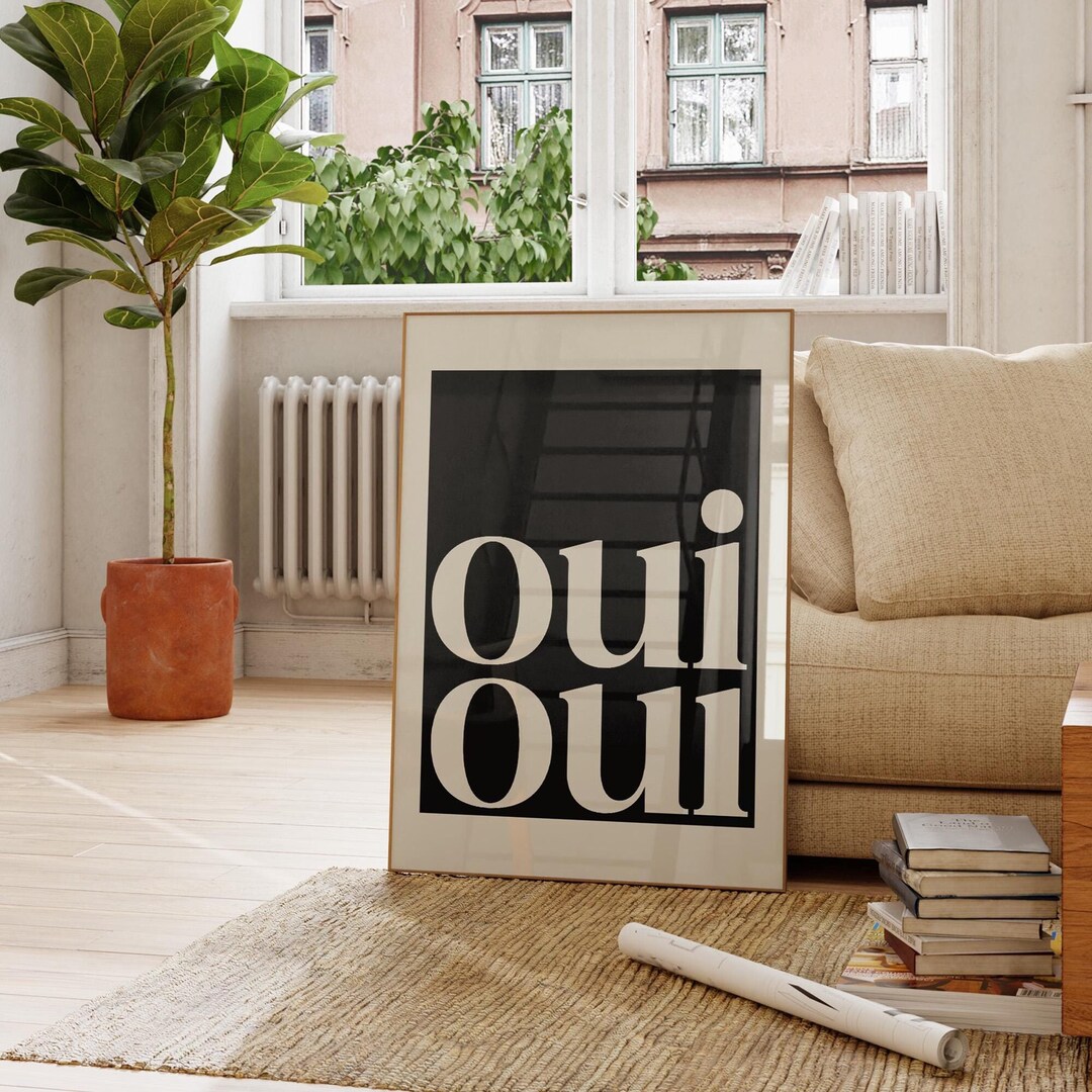 Trendy Retro Wall Art Print Digital Download Oui Oui Art Print French ...