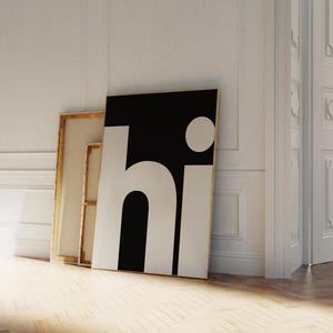 Retro 'hi' Typography Art Print Set: Modern Minimalist (digital ...
