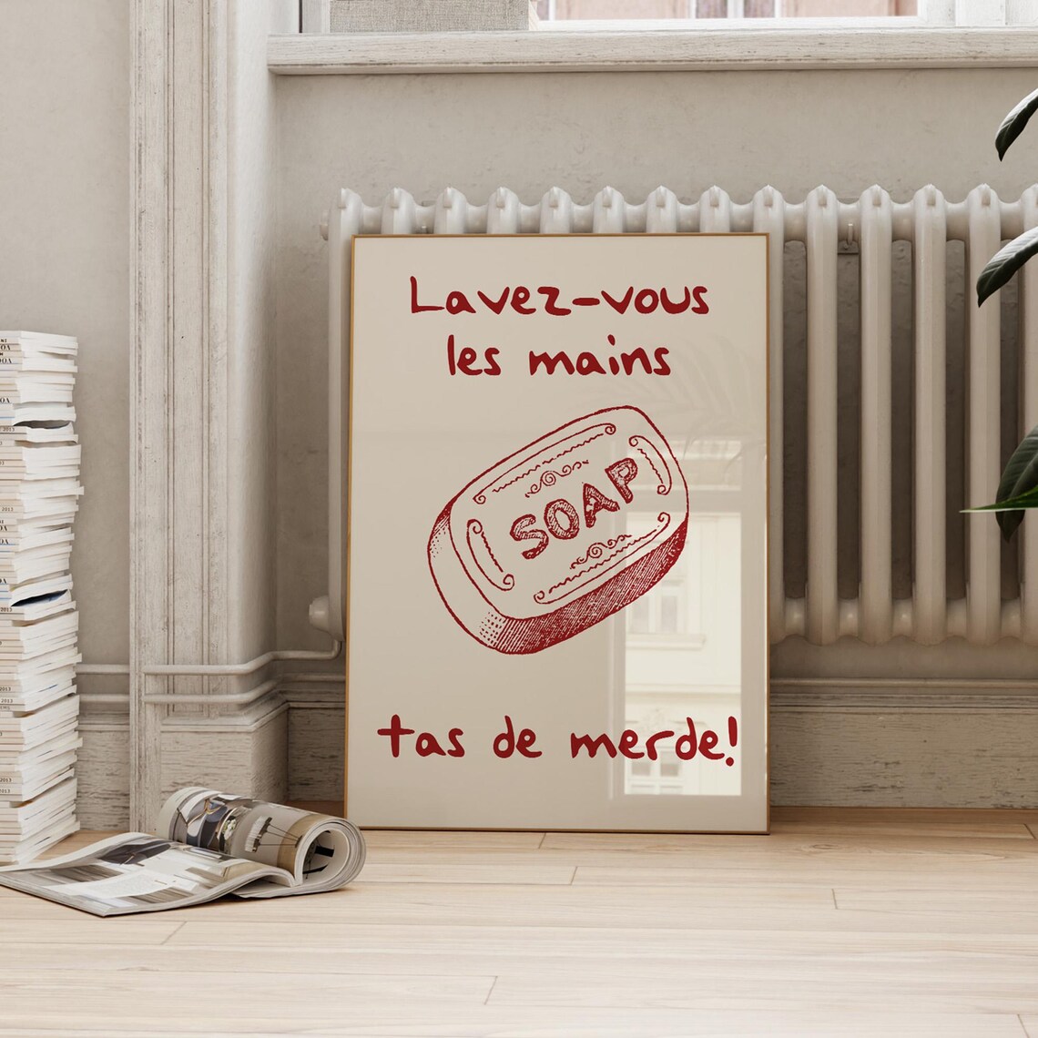 Wash Your Hands Poster Aesthetic Bathroom Print Digital Download Retro ...