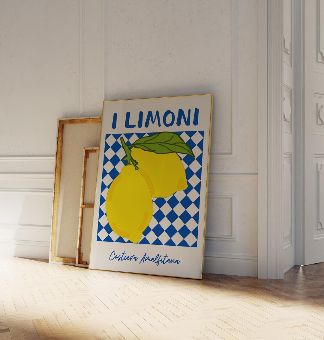 Italian Lemons Kitchen Print: Retro Foodie Wall Art (digital Download ...