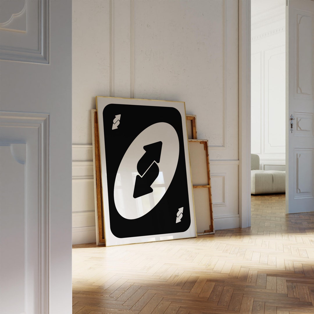 Trendy Uno Card Print Digital Download Black and White Print Retro Wall ...