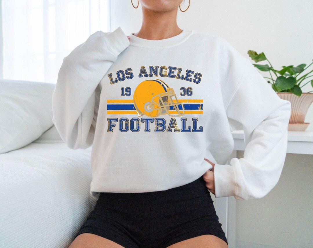 Distressed Los Angeles Football Sweatshirt LA Football Crewneck Retro ...