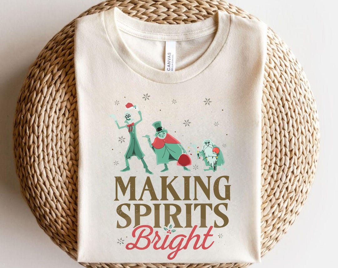 Making Spirits Bright Hitchhiking Ghosts Santa Hat Merry Christmas ...