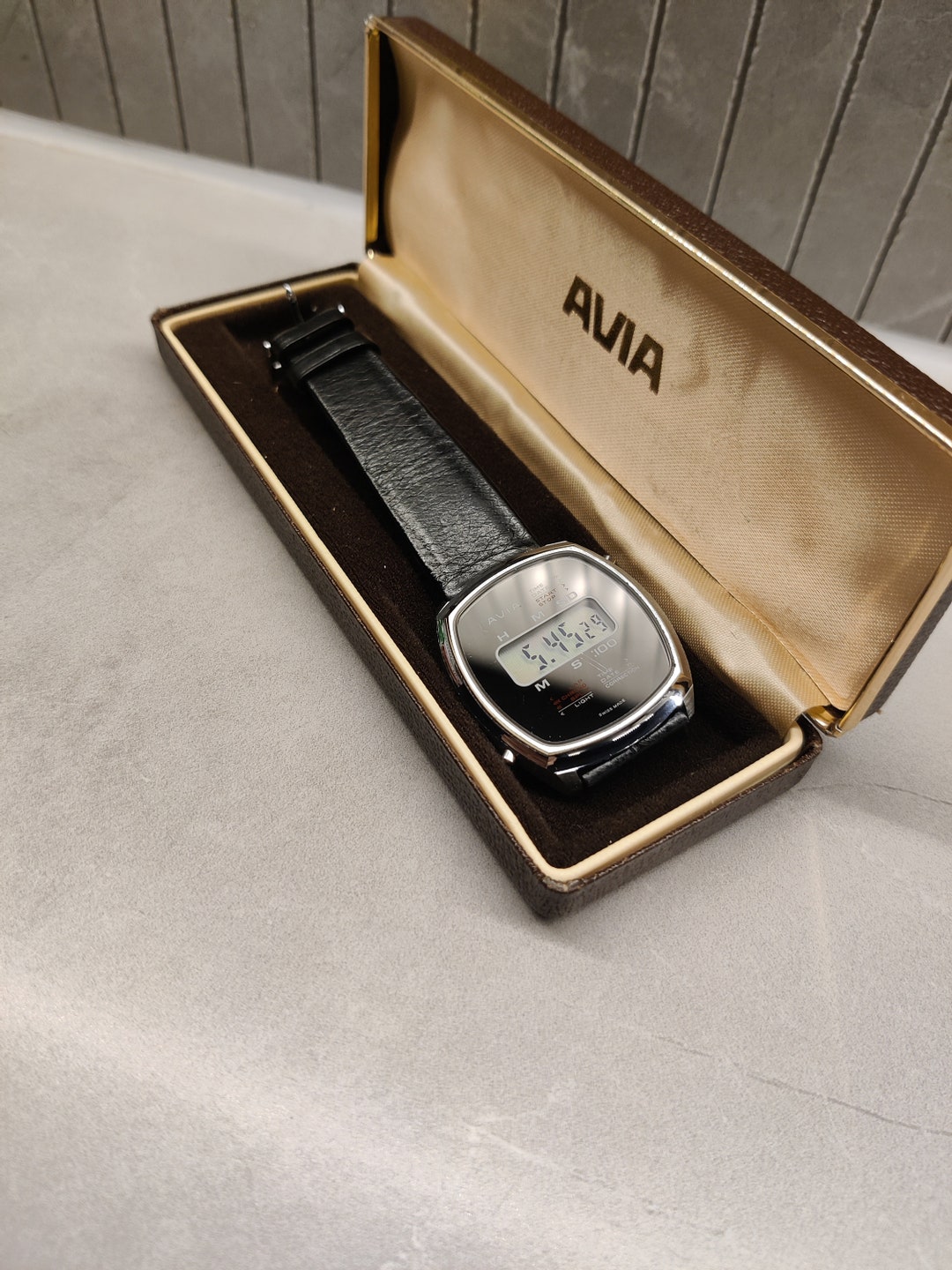 Vintage 1970's Rare Avia Liquid LCD Stopwatch Watch - Etsy