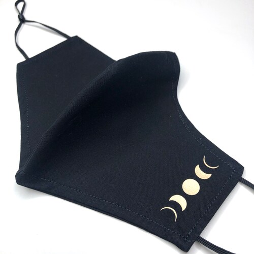 LUNA Holographic on Black Cotton Washable Face Mask - Etsy