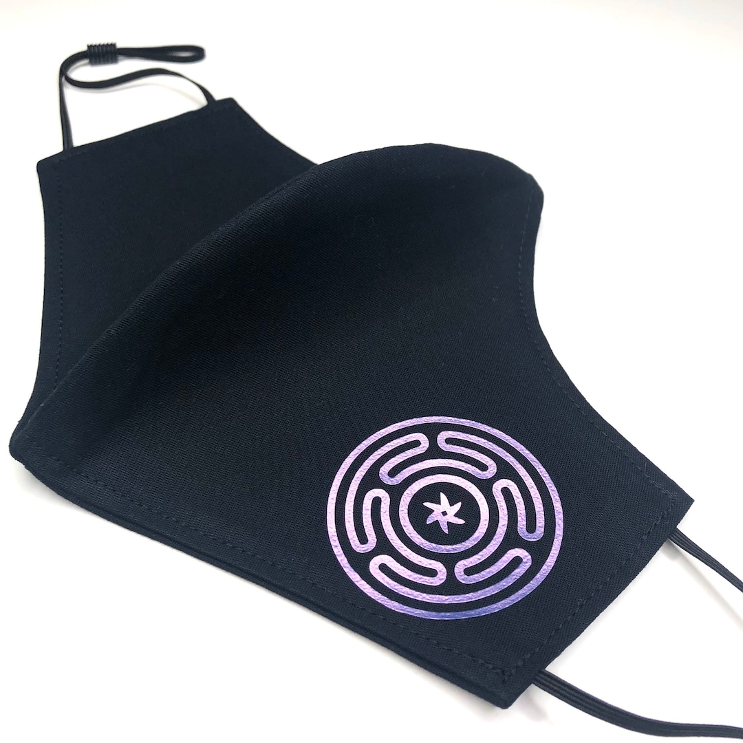 HECATE Iridescent Black Cotton Washable Face Mask - Etsy