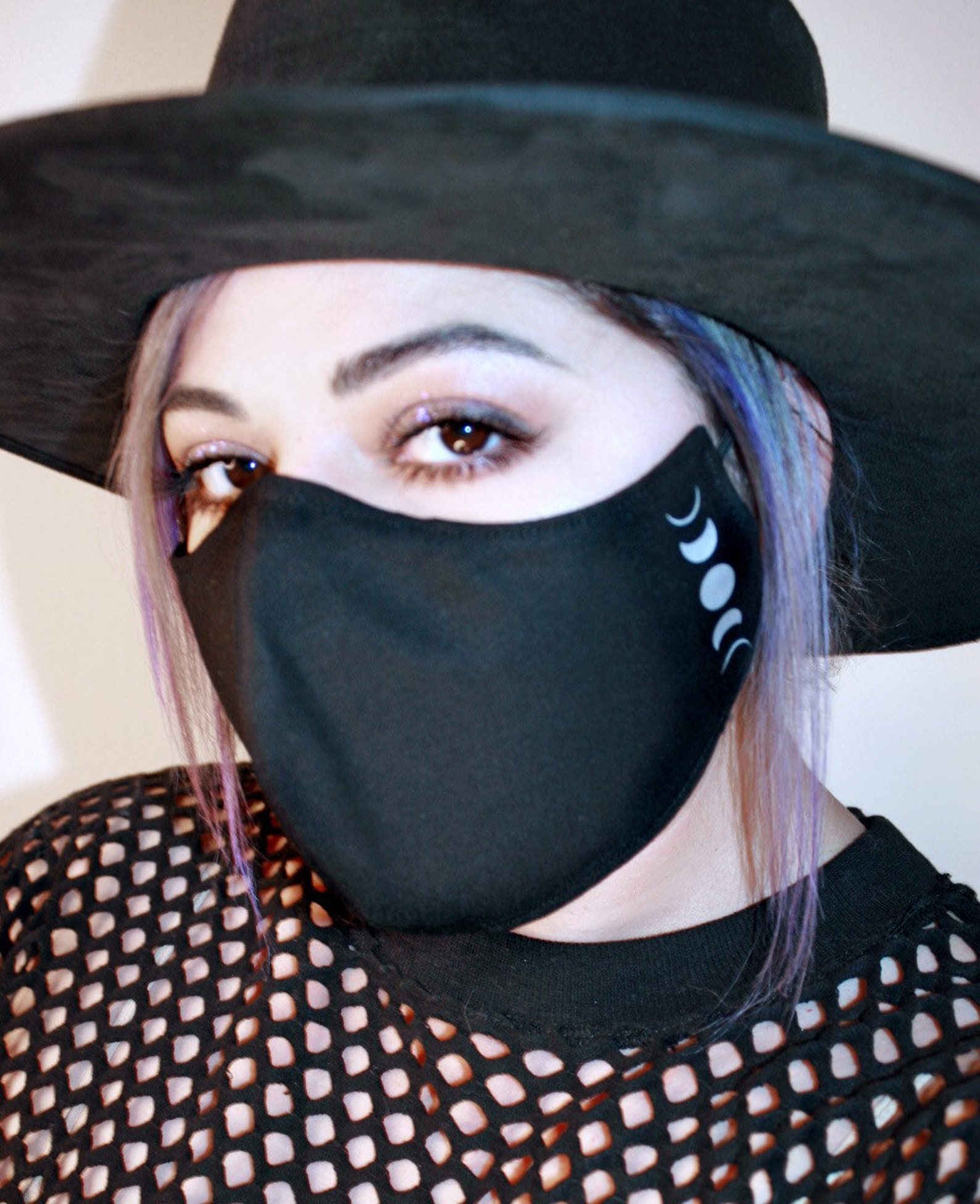 LUNA Holographic on Black Cotton Washable Face Mask - Etsy