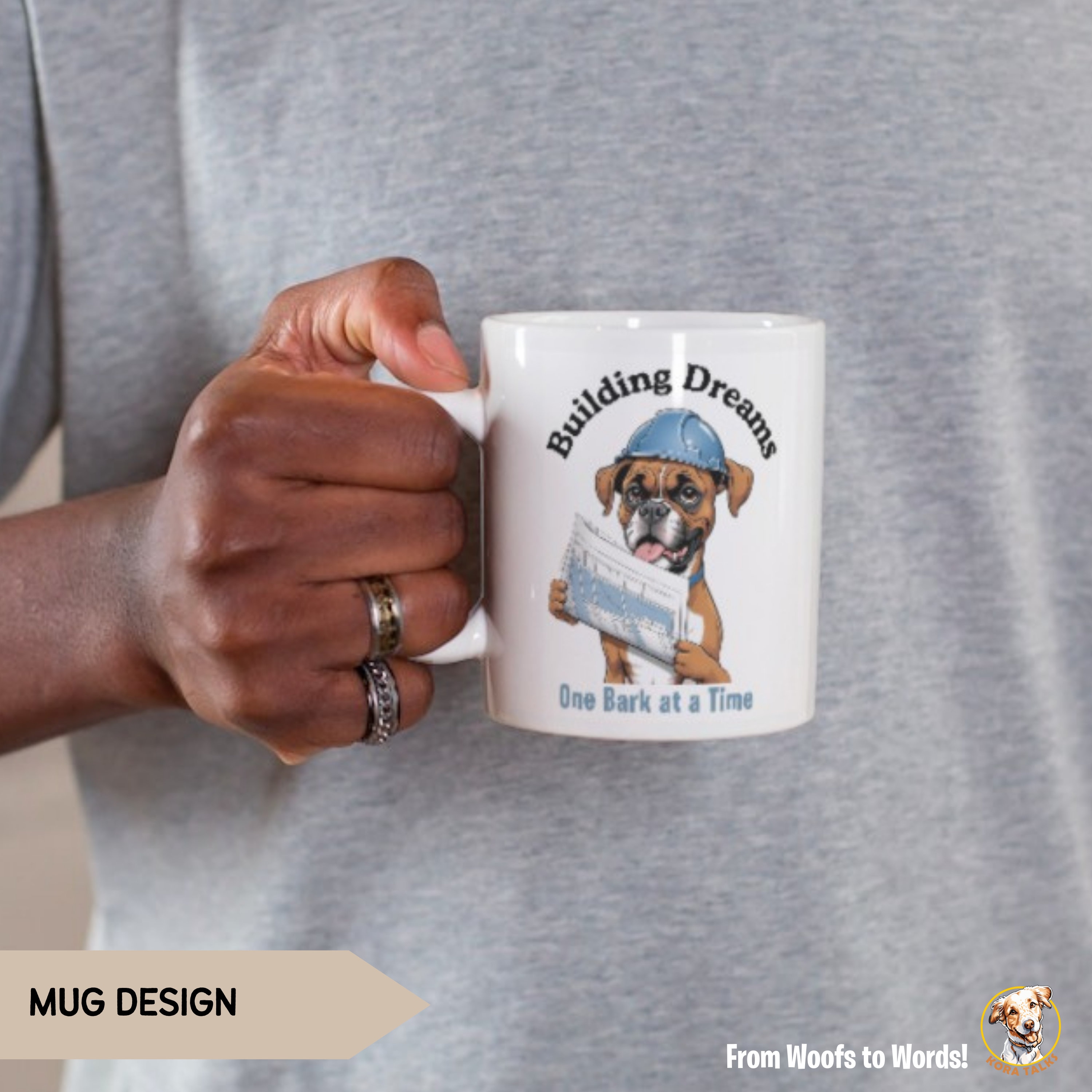 Boxer Engineer Cartoon Art Funny Dog Engineer Design Printable Digital ...