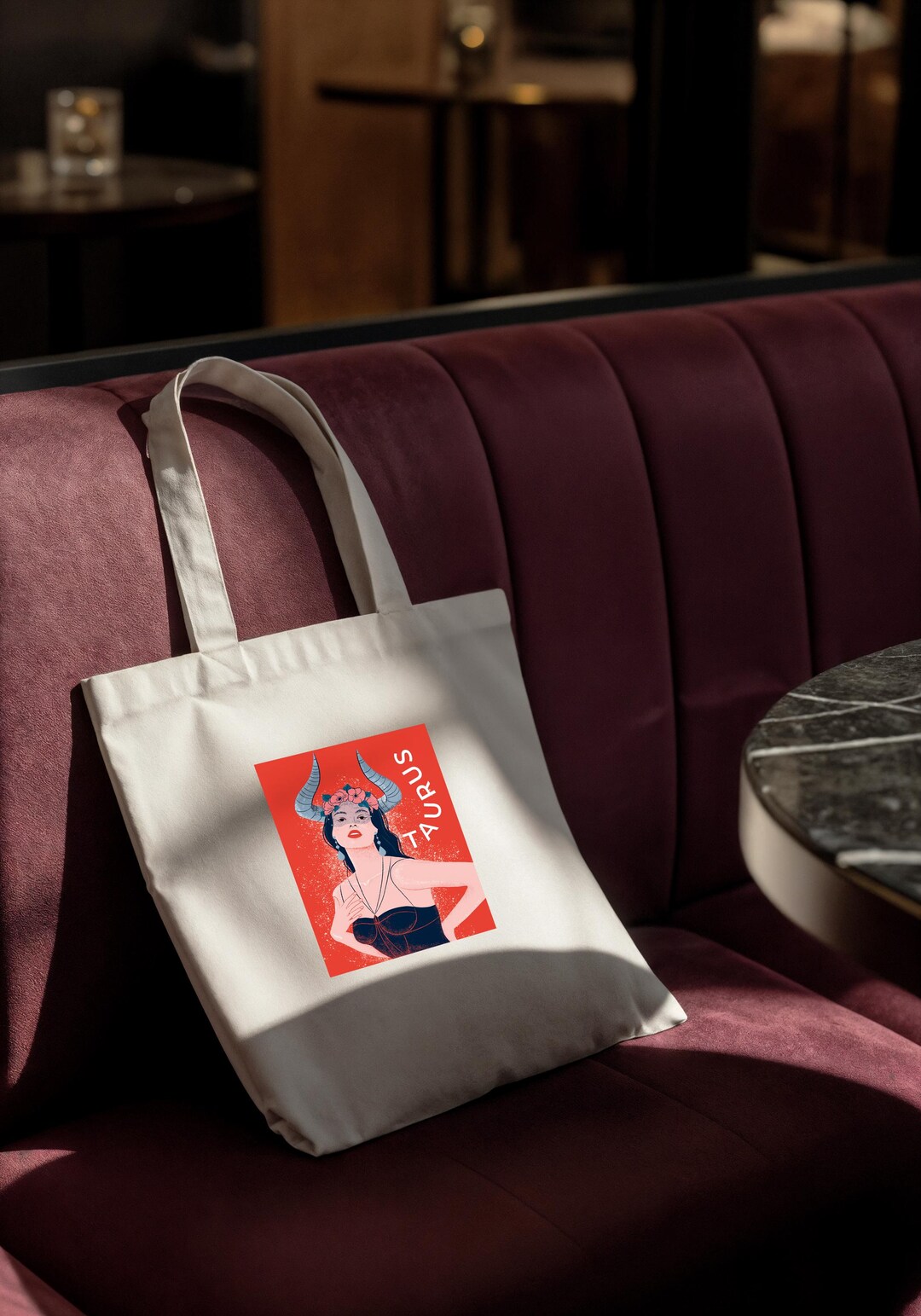 Zodiac Tote Bag Taurus Canvas Tote Bag Astrology Shopping Bag Available ...