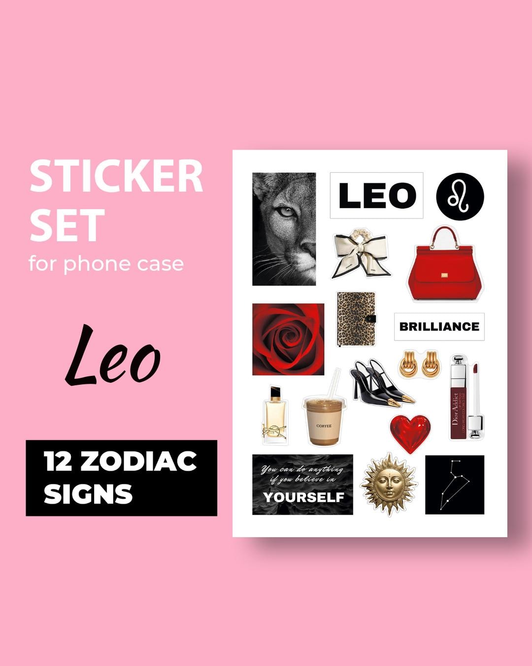 3D Stickers Set Leo for Phone Case Stylish Aesthetic Stickers Sticker ...