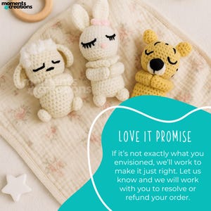 Personalized Name Baby Blanket Lovey Set: Crochet Animal, Muslin ...