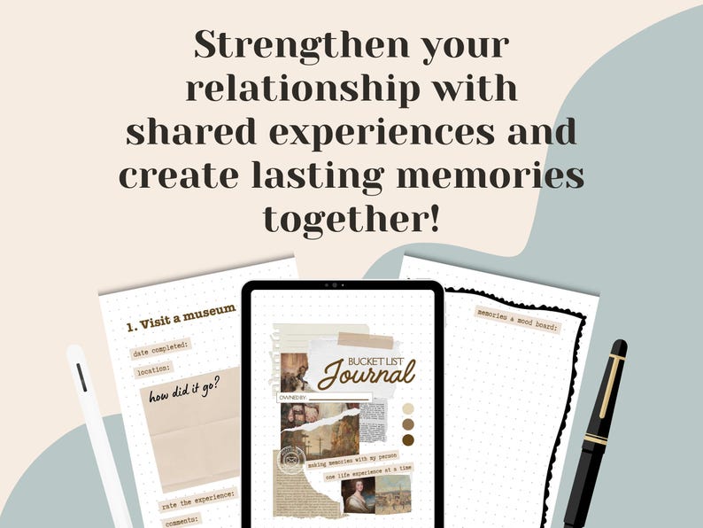Digital Couple Bucket List Printable Best Friend Bucket List Journal Gift Ideas Memories Date ...