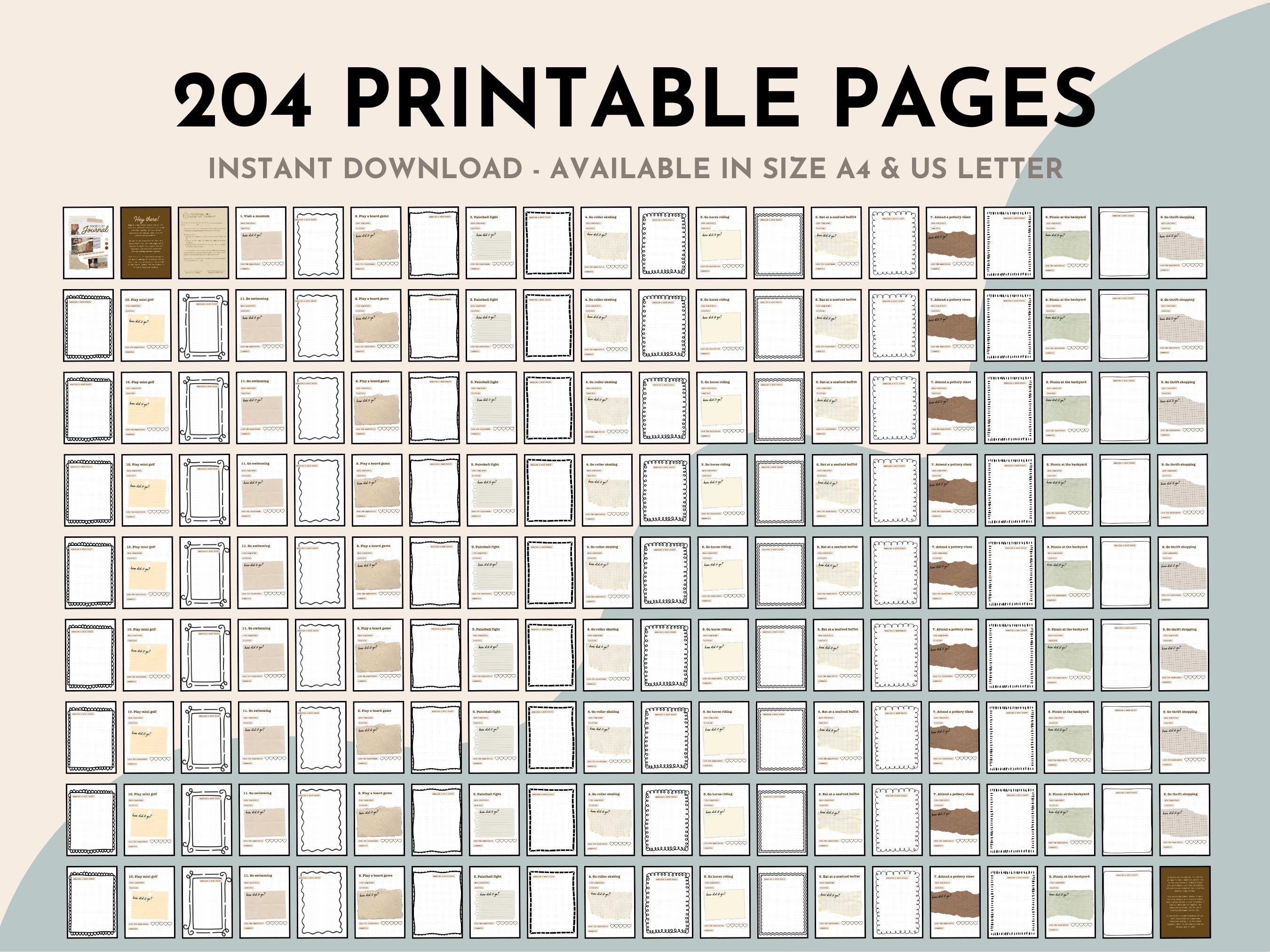 Digital Couple Bucket List Printable Best Friend Bucket List Journal Gift Ideas Memories Date ...