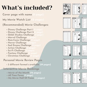 Digital Printable Movie Review Journal for Movie Lovers Cinema Watching ...