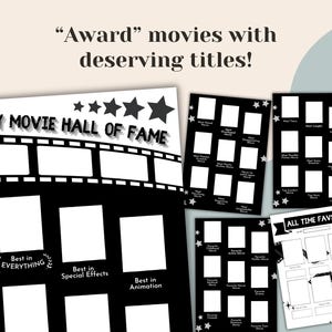 Digital Printable Movie Review Journal for Movie Lovers Cinema Watching ...