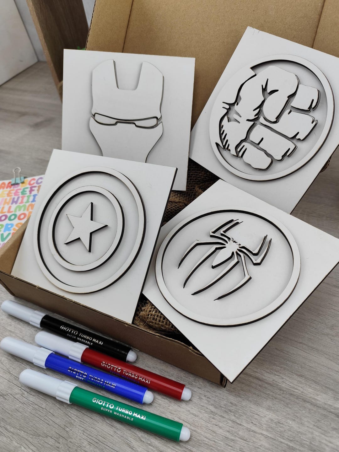 Superhero Craft Kit Build, Paint and Decorate DIY Superhero Wall Art ...