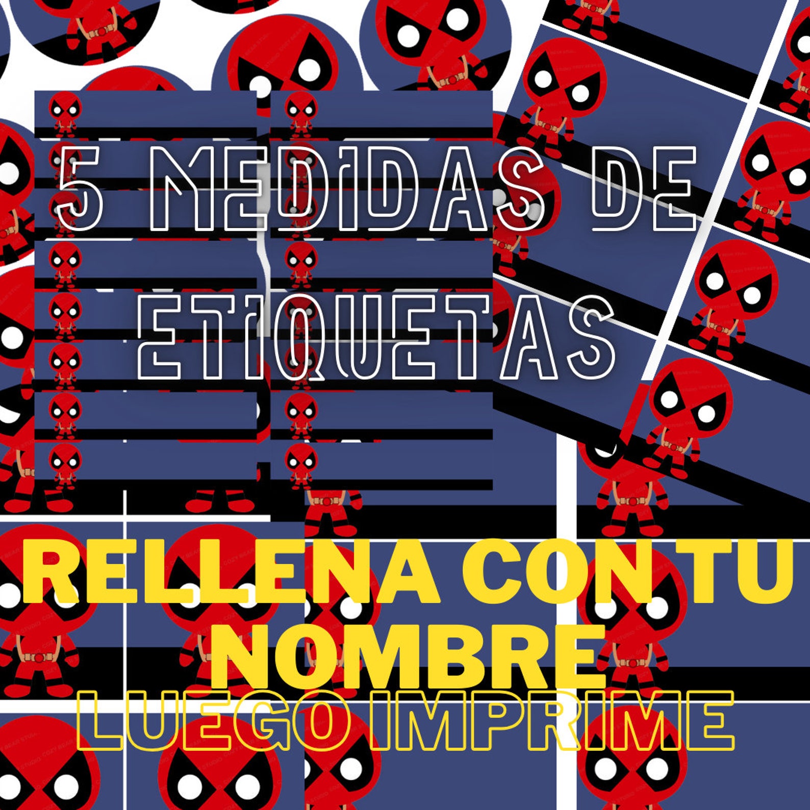 DEADPOOL Funko POP Editable and Printable School Labels to Edit ...