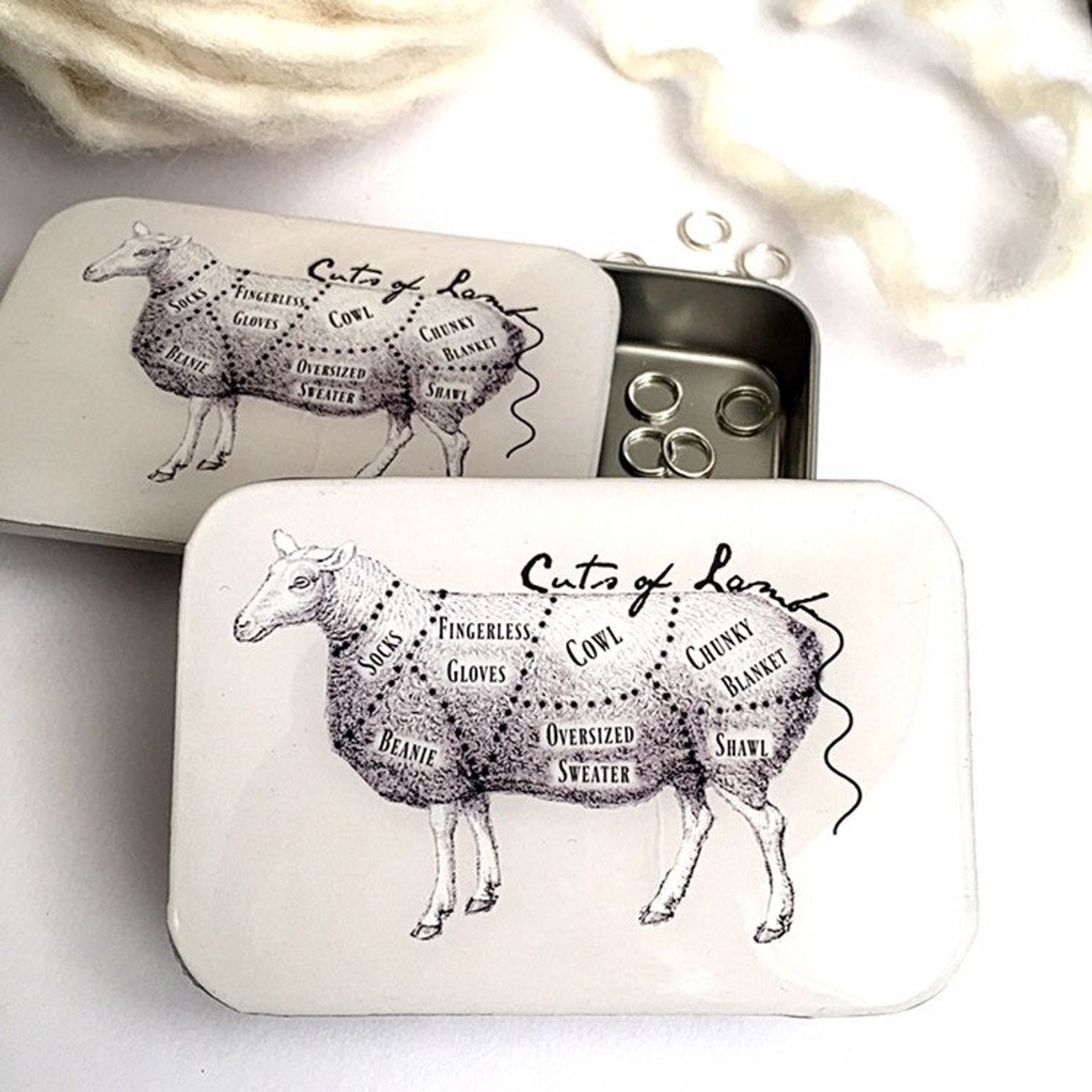 Cuts of Lamb Knitting Notions Tin Crochet Notions 030 - Etsy