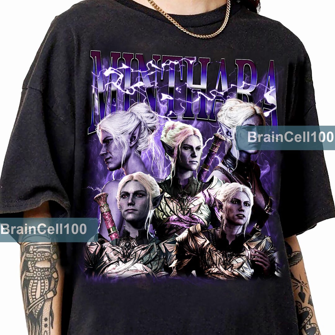 Graphic Minthara Baldurs Gate 3 Vintage 90s Bootleg T-shirt, BG3 ...