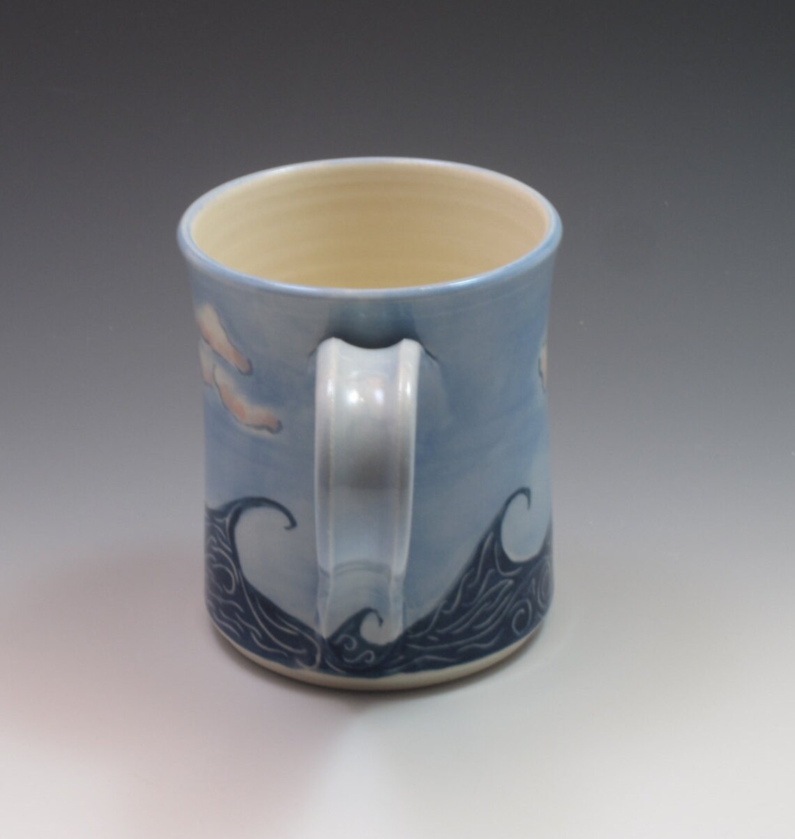 Waves Mug Porcelain Coffee Cup - Etsy